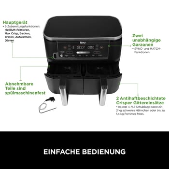 Ninja AF451EU Foodi MAX Dual Doppel-Heißluftfritte - bei expert kaufen