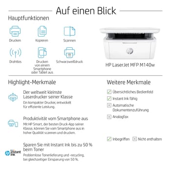 HP LaserJet MFP M140w 3-in-1 Laserdrucker, Schwarz - bei expert kaufen